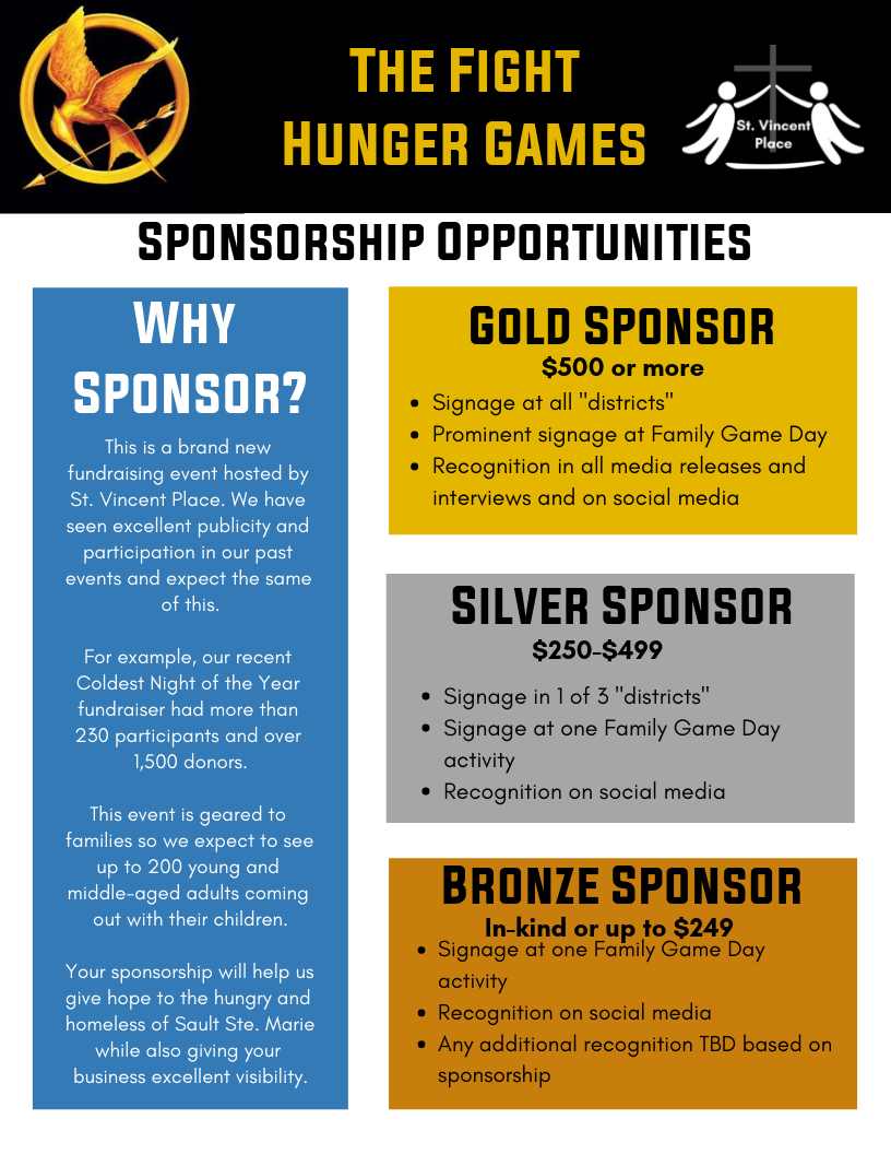 The Fight Hunger Games Sponsorship Opportunities - St Vincent Place