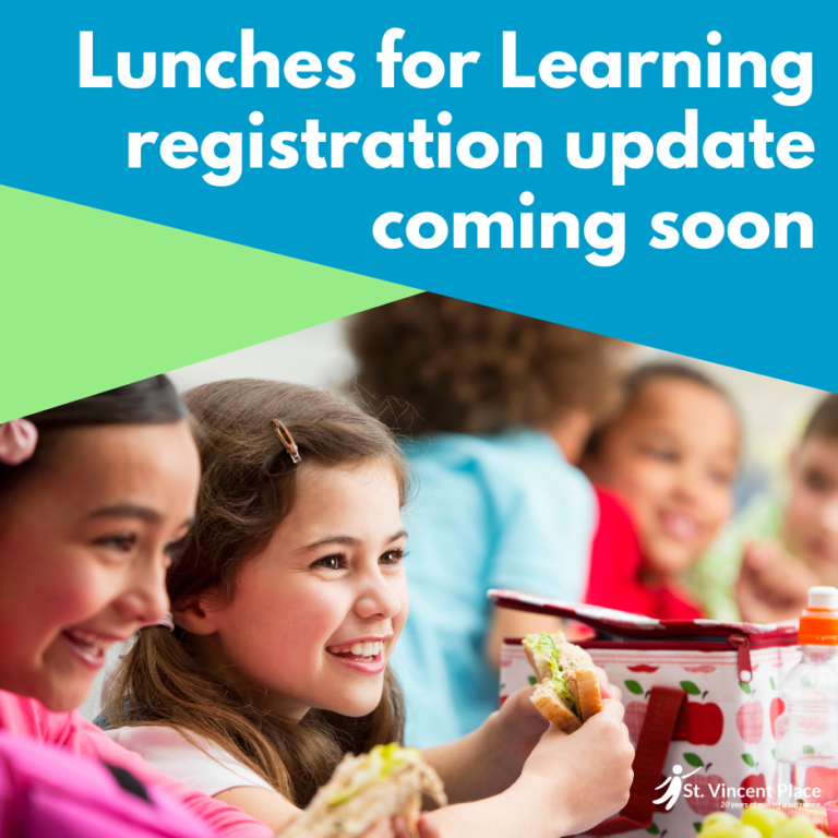Lunches for Learning Registration Not Open Yet - St Vincent Place